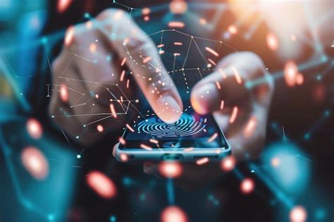 Power Of Biometric Security Networks Person Unlocking Their Mobile