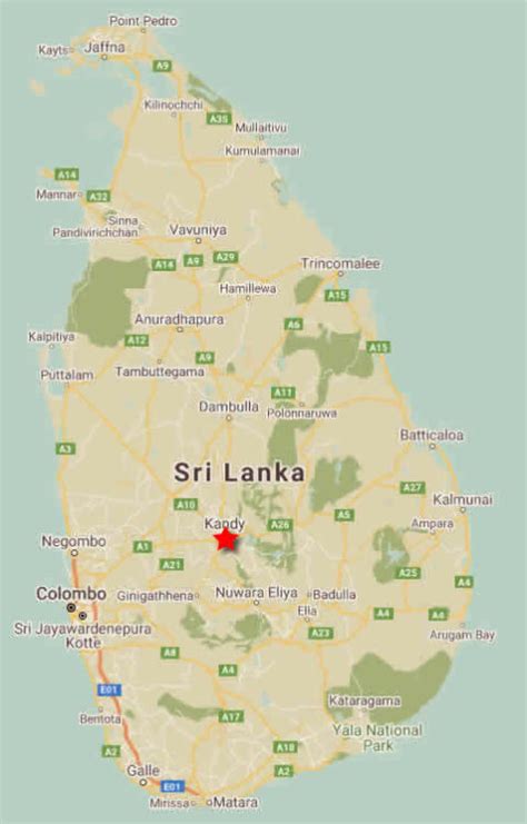 Top Tourist Attraction And Places Map Of Kandy Sri Lanka Tourist