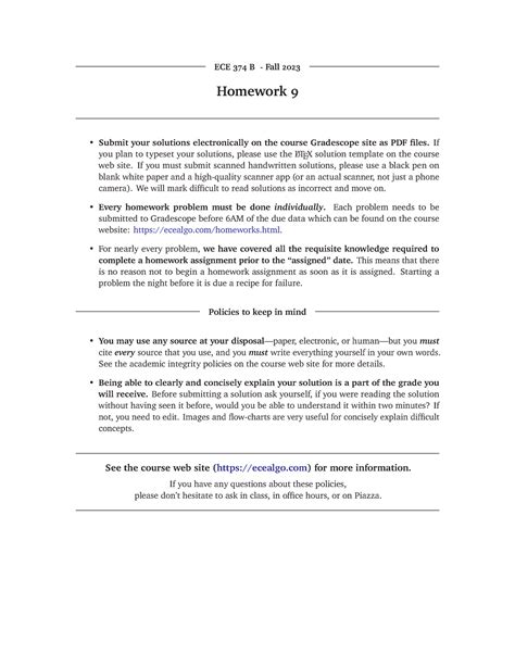 Hw9 Hw9 Ece 374 B Fall 2023 Homework 9 Submit Your Solutions Electronically On The Course