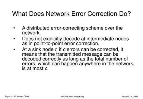 Ppt Network Coding For Error Correction And Security Powerpoint Presentation Id 189755