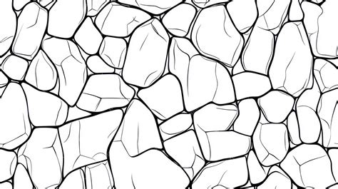 A Minimalist Pen And Ink Drawing Capturing Intricate Flagstone Texture