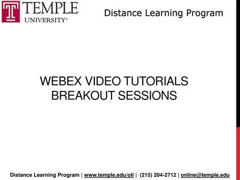 PPT Webex Video Tutorials Breakout Sessions PowerPoint Presentation Free Download ID
