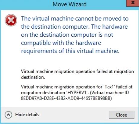 Solved VM Move Failure Experts Exchange
