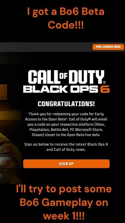 I Got A Bo6 Beta Code Shorts Bo6 Code Youtube