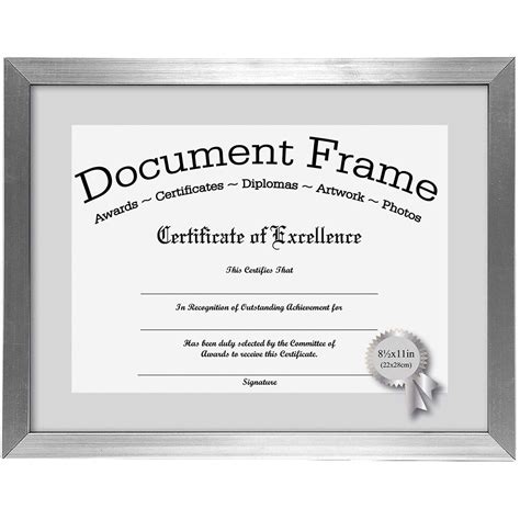 Silver Document Frame 8 5x11