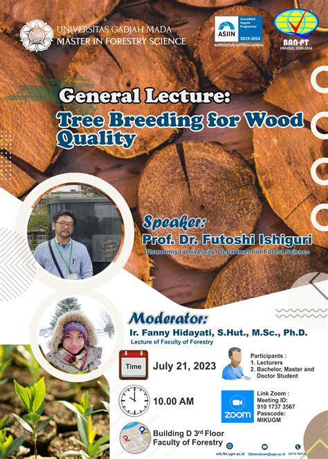 General Lecture “tree Breeding For Wood Quality” Master In Forestry Science