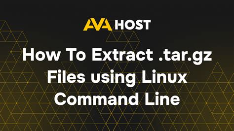 How To Extract Targz Files Using Linux Command Line ⋆ Avahosting