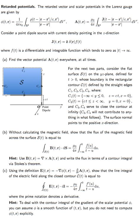 Solved Retarded Potentials The Retarded Vector And Scalar