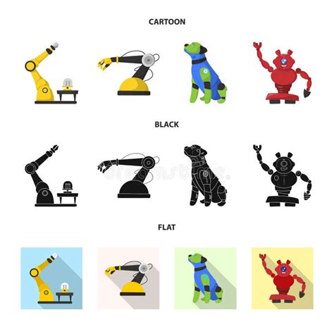 Vector Design Of Robot And Factory Sign Collection Of Robot And Space