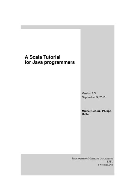 A Scala Tutorial For Java Programmers September 5 2013 Pdf Scala Programming Language