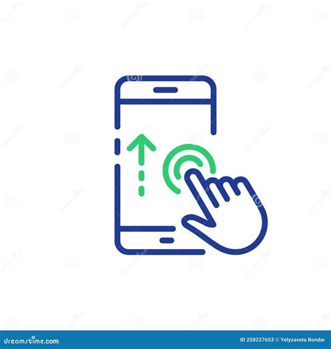 Finger Move Gesture Line On Touch Screen In Cellphone Icon Hand Swipe