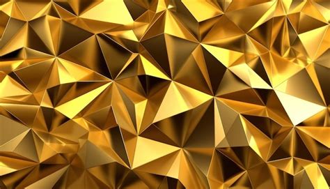 Premium Photo Golden Abstract Low Poly Triangles Background
