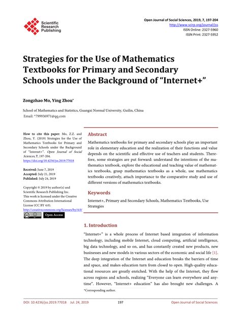 pdf strategies for the use of mathematics textbooks for primary and