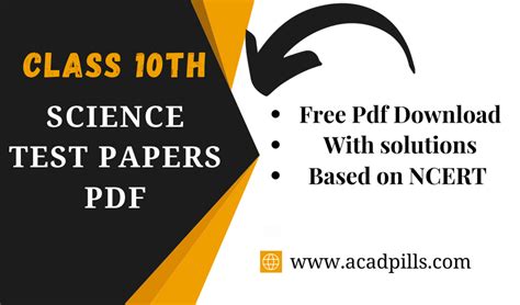 Class 10 Science Chapter Wise Test Papers Pdf Download Acadpills