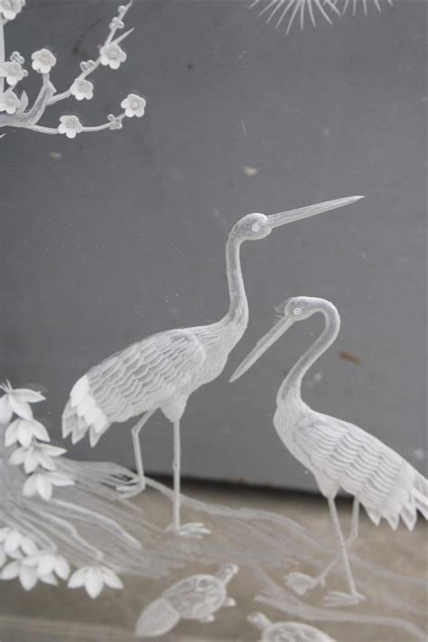Sculpture Carved On Plexiglass With Engraving Italian Design 1970 Herons And Tre For Sale At 1stdibs
