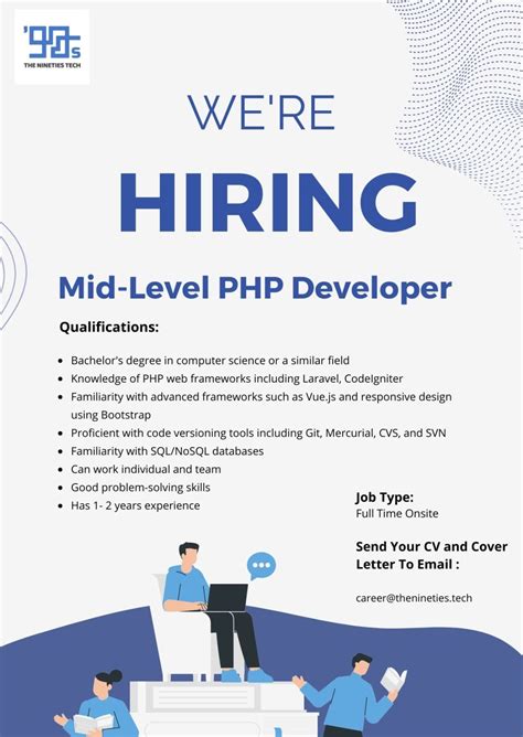 The Nineties Tech On Linkedin We Are Hiring Mid Level Php Developer Send Your Cv With A Cover