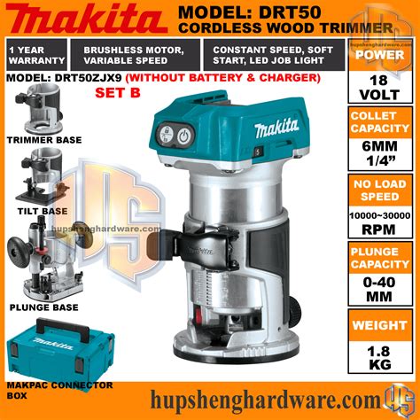 Makita Drt50zjx9 Cordless Wood Trimmer 18v 30000rpm 0 40mm