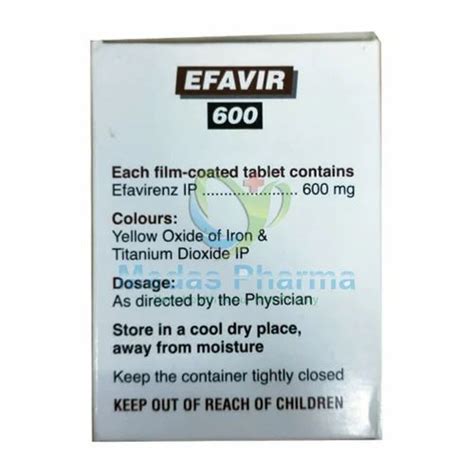 Efavir Efavirenz 600 Mg Tablet 30 Tablets At Rs 450bottle In Surat