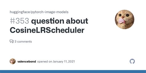 question about cosinelrscheduler · issue 353 · huggingface pytorch image models · github