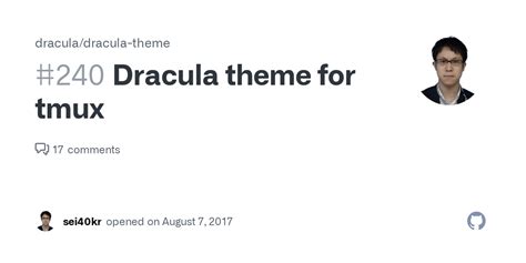 Dracula Theme For Tmux · Issue 240 · Draculadracula Theme · Github