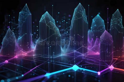 Abstract Glowing 3d Big Data Visualization Futuristic Infographics