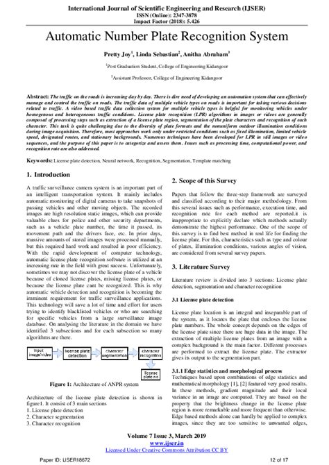 pdf automatic number plate recognition system
