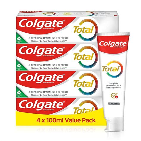 Colgate Total Original Toothpaste Stronger 24 Hour Bacterial Defence Long Lasting Active