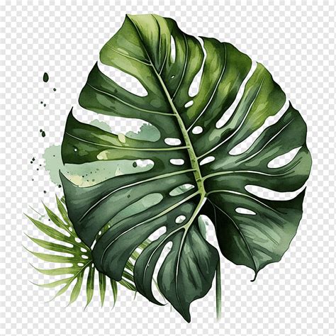 몬스테라 잎 수채화 몬스테라 Png Pngwing