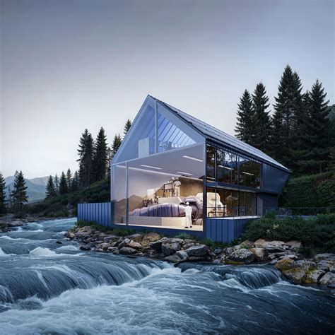 Exterior Visualization Hydropower Plant Behance