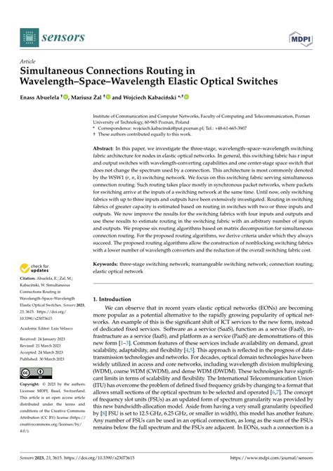 Pdf Simultaneous Connections Routing In Wavelengthspacewavelength