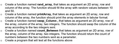 Solved Create A Function Named Rand Array That Takes As