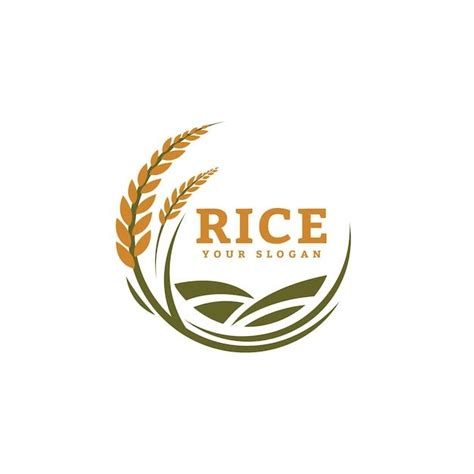 Rice Or Wheat Grain Agriculture Logo Design