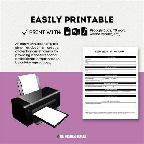 Event Registration Form Template Customizable Attendee Details Digital Download Etsy