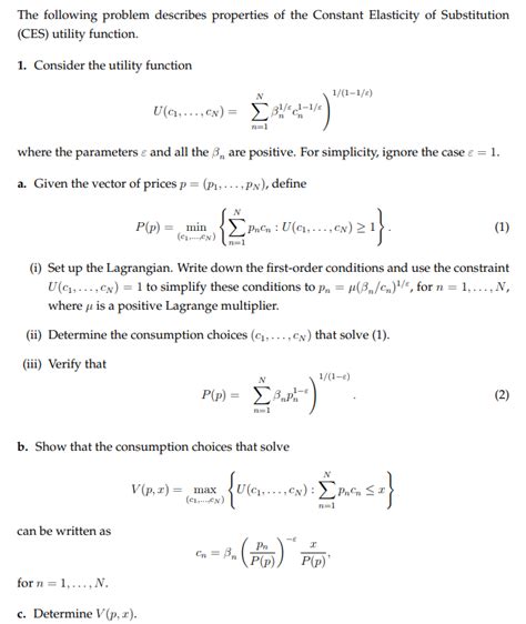 Solved The Following Problem Describes Properties Of The