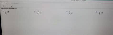 Solved Overview Question Of Complete Express The Sum Chegg Com