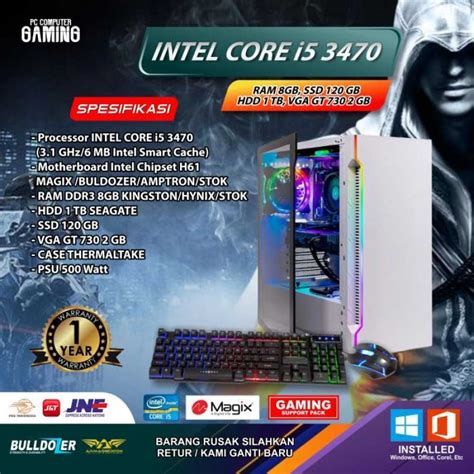 Promo Full Set Pc Gaming Komputer Cpu Rakitan Core I Game Editing E Diskon Di Seller