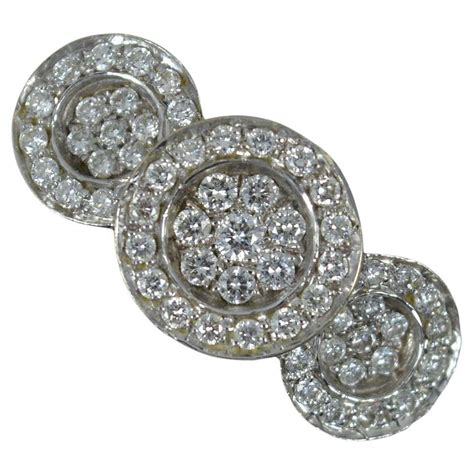 Ladys Triple Cluster Designs Diamonds Ring For Sale At 1stdibs