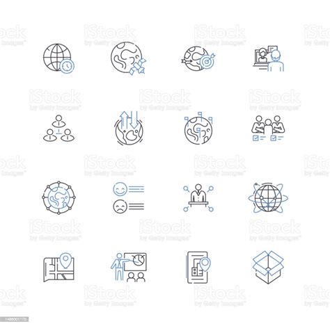 partitioning line icons collection dividing subdivision segmentation