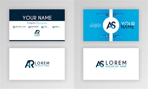 파란색 명함 템플릿입니다 알파벳 로고와 슬래시 악센트 장식과 간단한 아이덴티티 카드 디자인 기업 회사 전문 비즈니스 광고 홍보 브로셔 포스터 0명에 대한 스톡 벡터 아트 및