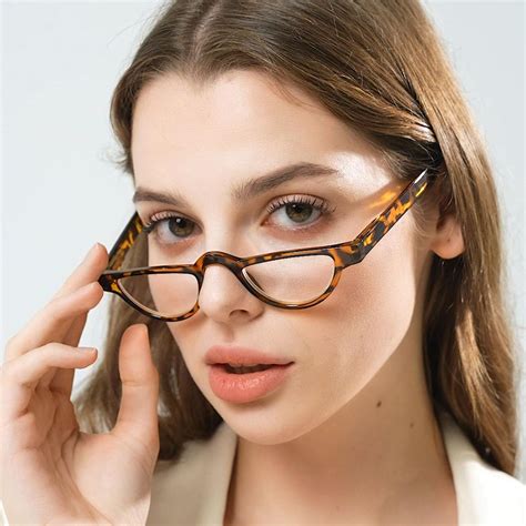 Hubeye Retro Half Moon Reading Glasses 2 Pairs Lightweight Half Frame