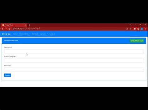 Membuat Form Tambah Data User YouTube