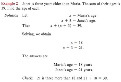 Linear Equation Age Problems With Answers Tessshebaylo