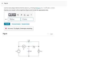 Solved Part Ause The Node Voltage Method To Find The Value