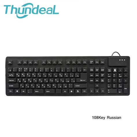 Keys Keyboards Black USB Wired Russian Letter Silicon Portable Keyboard Teclado Layout