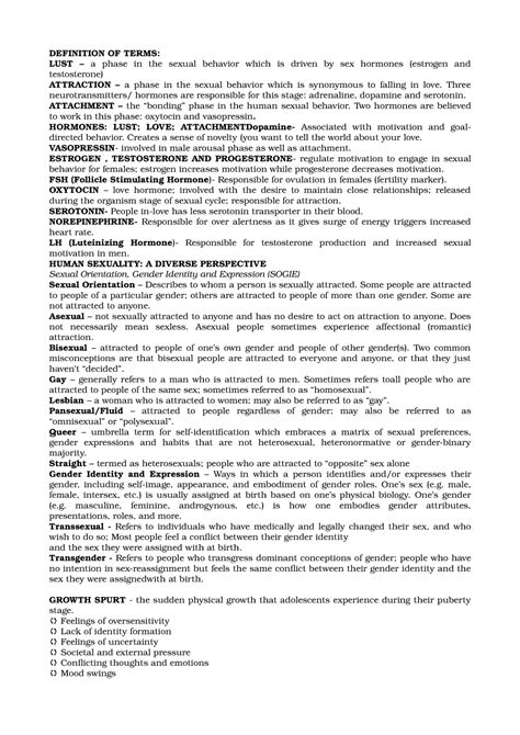 Sexual SELF Notes Understanding The Self PangSU Studocu