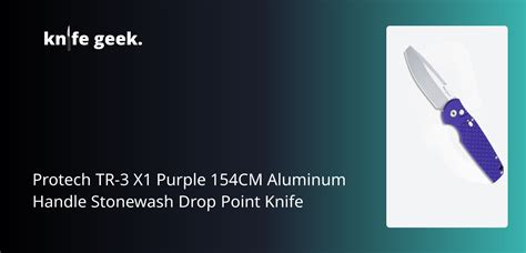 Protech Tr 3 X1 Purple 154cm Aluminum Handle Stonewash Drop Point Knife