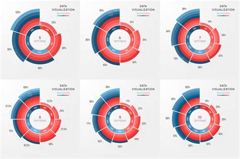 Premium Vector Set Of Vector Circle Chart Infographic Template For Data