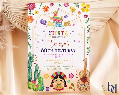 Mexico Themed Invitation Template Taco Fiesta Party Invitations