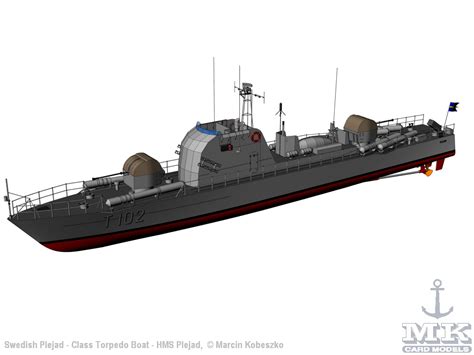 1 200 Swedish Plejad Class Torpedo Boat Hms Plejad Paper Model Ecardmodels