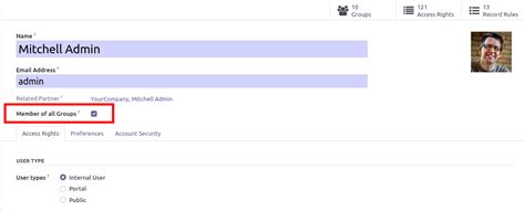 Admin User All Groups The Odoo Community Association Oca